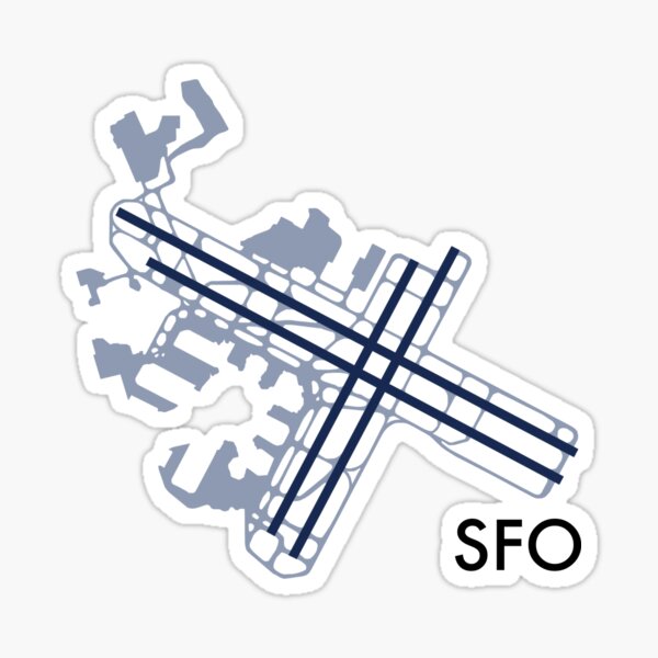 "San Francisco International Airport Map Art" Sticker for Sale by ...