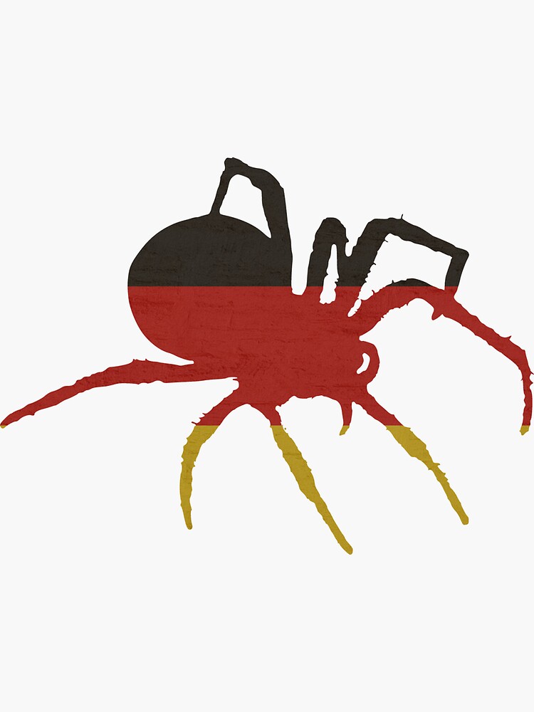 "German Flag Spider - Germany Creepy Spider" Sticker for Sale by ...