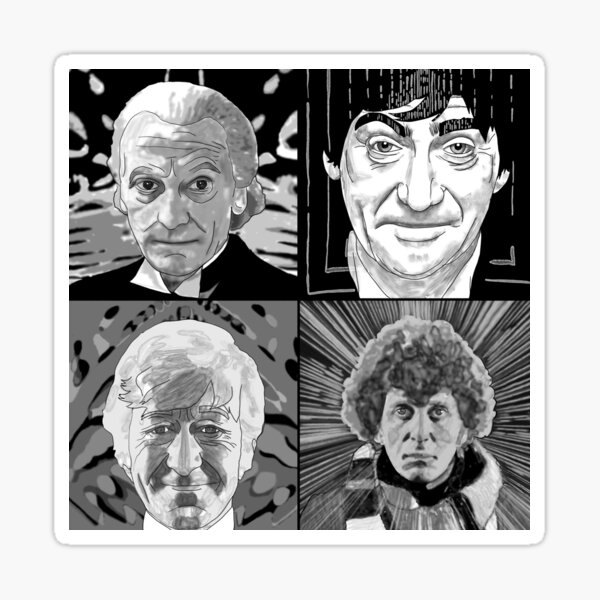 "Dr Who The Four Doctors" Sticker for Sale by OffbeatMoon | Redbubble