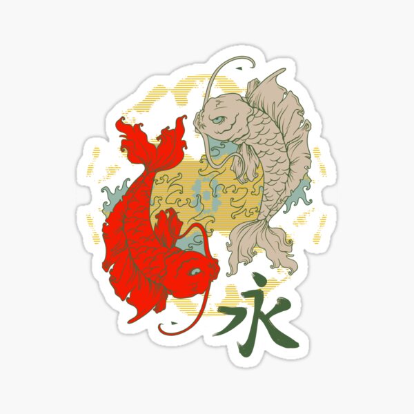"Japanese Koi Fish" Sticker for Sale by SAUDI- | Redbubble