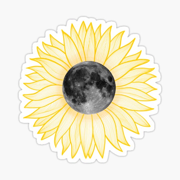 "Moon flower." Sticker for Sale by TheChubbyArt | Redbubble