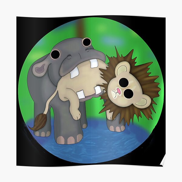 "Hippo Chomp" Poster for Sale by JamCatDesigns | Redbubble