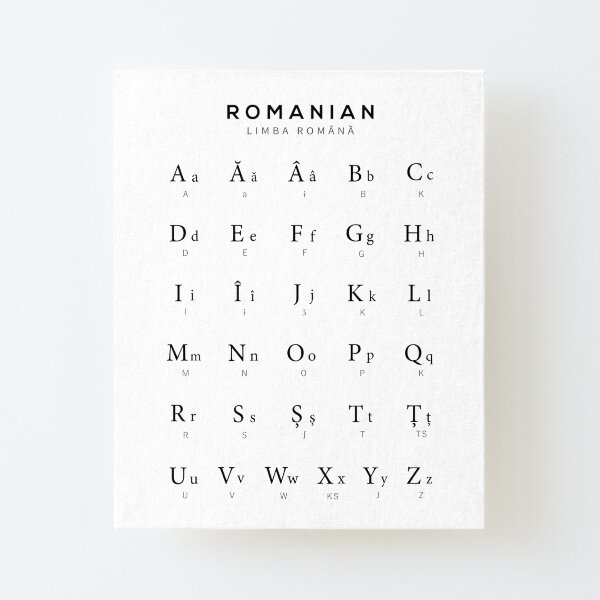 "Romanian Alphabet Chart, Romania Language Chart, White" Mounted Print ...