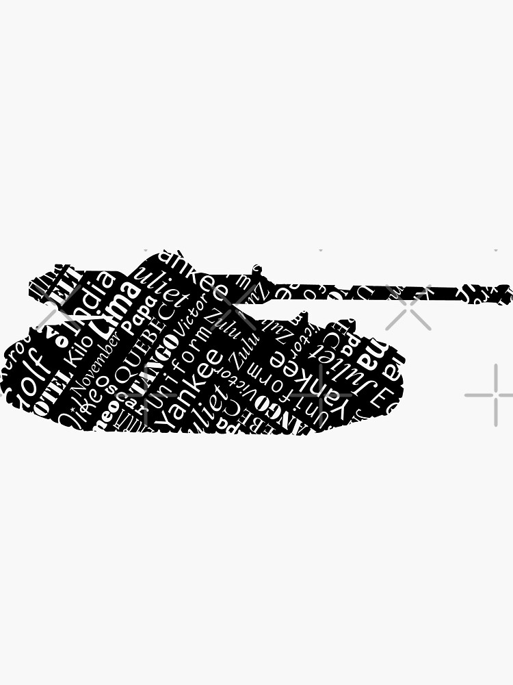 "Military Tank Army Phonetic Alphabet Design" Sticker for Sale by ...