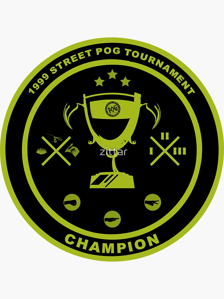 "Pog tournament champion" Sticker by zittar | Redbubble