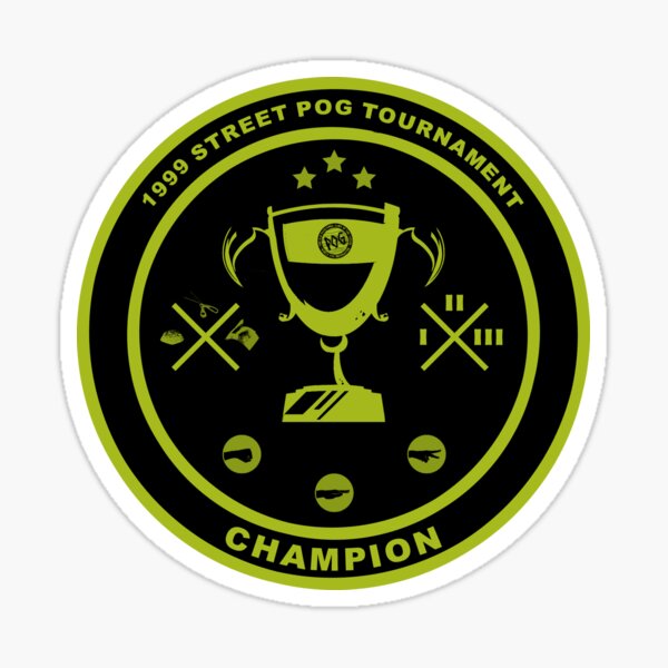 "Pog tournament champion" Sticker by zittar | Redbubble
