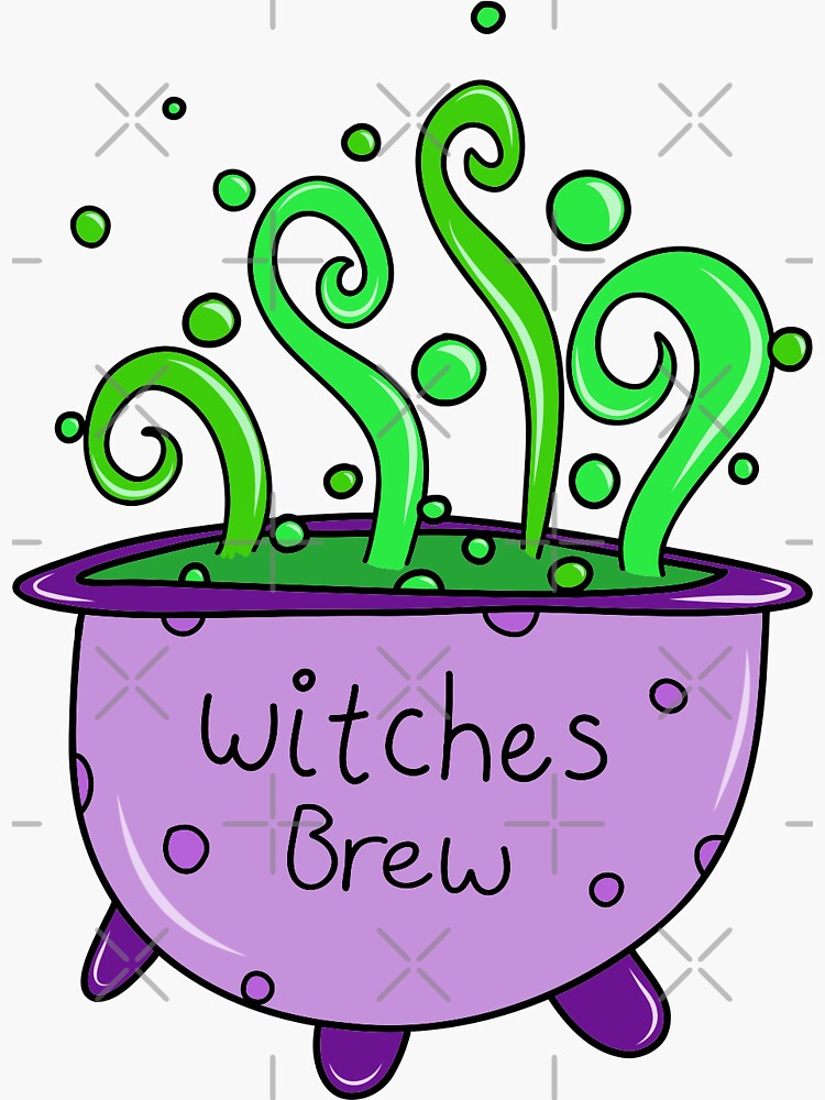 "Witches Brew Doodle, made by SpookyShoppe" Sticker by SpookyShoppe ...