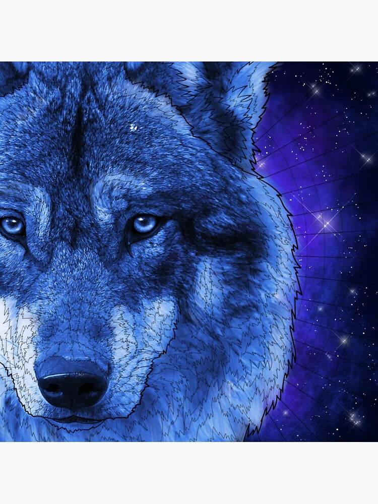 "strong scary wolf, blue eyed wolf" Sticker for Sale by ClassyAvenue95 ...