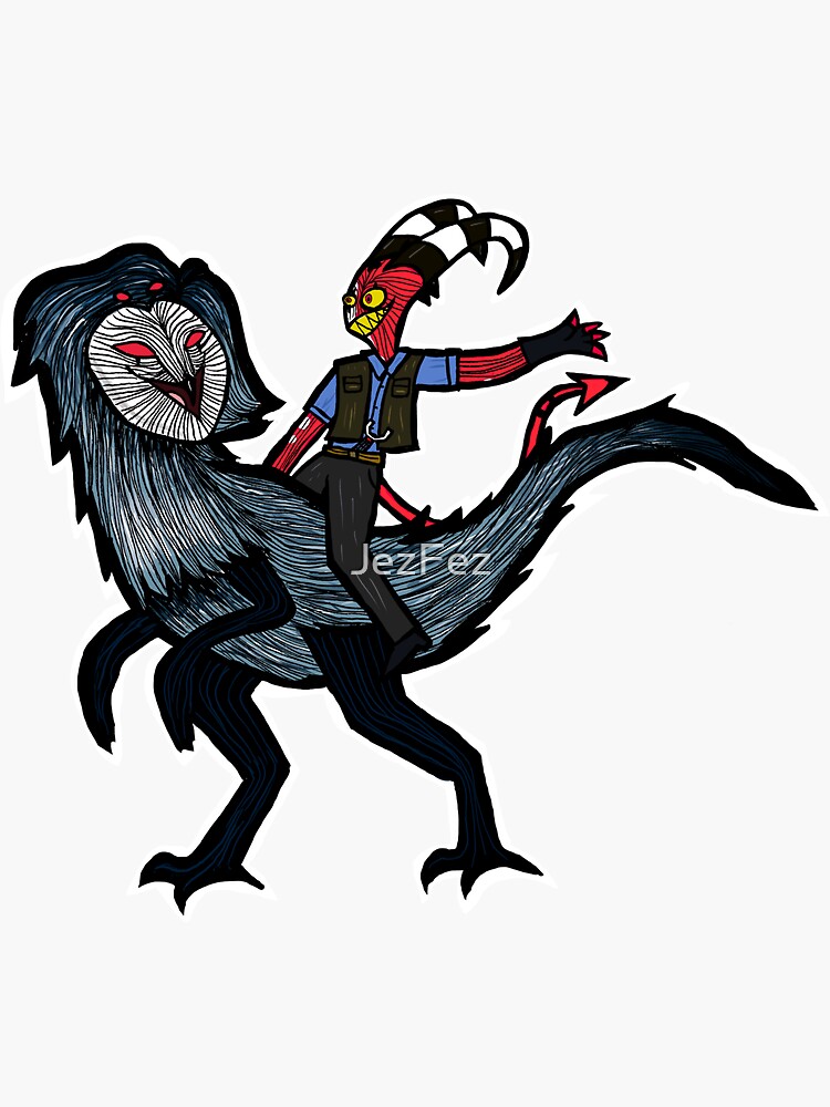 Pegatina «Helluva Boss Raptor Stolas y Rodeo Blitzo» de JezFez | Redbubble