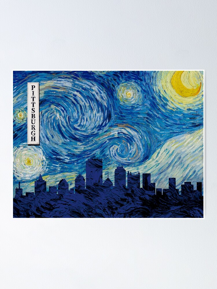 "Pittsburgh Van Gogh Starry Night" Poster for Sale by danielfgf | Redbubble