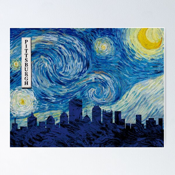 "Pittsburgh Van Gogh Starry Night" Poster for Sale by danielfgf | Redbubble
