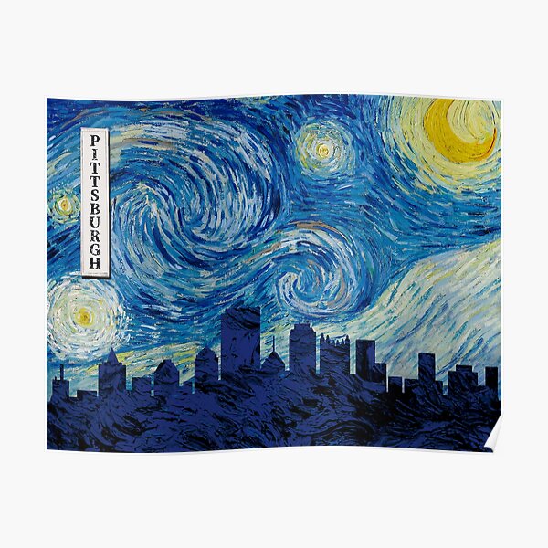 "Pittsburgh Van Gogh Starry Night" Poster by danielfgf | Redbubble