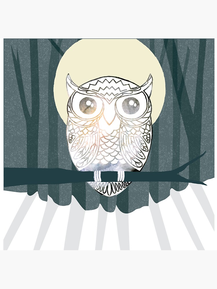 "Owl is Calm" Sticker for Sale by shan-made | Redbubble