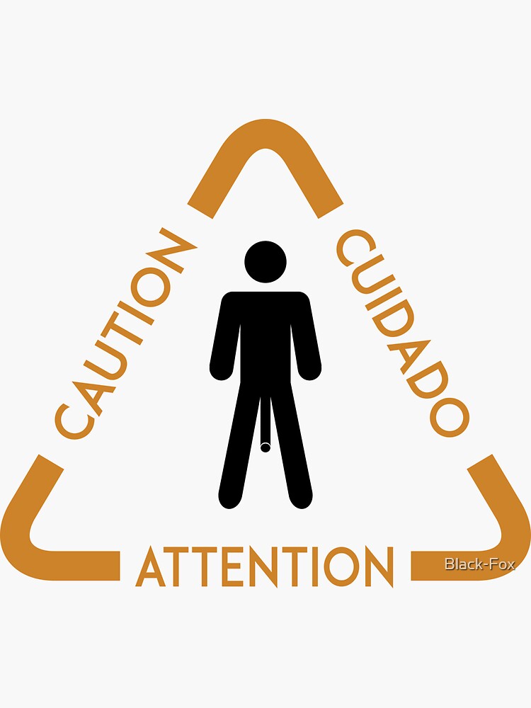 "Adult Humor Hung Warning " Sticker by Black-Fox | Redbubble