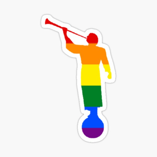 "LDS Mormon Statue of Moroni Gay Pride" Sticker for Sale by ...