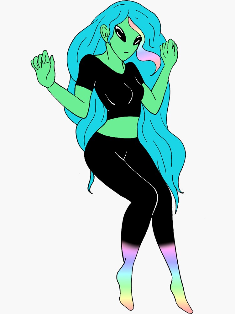 "Floating Alien" Sticker for Sale by HavenAlethea | Redbubble