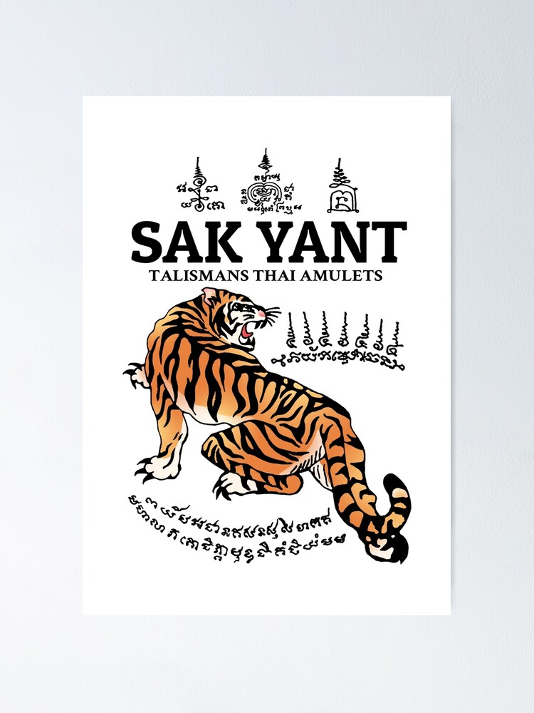"Muay Thai Sak Yant Tiger" Poster by KewaleeTee | Redbubble