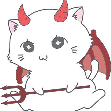 "Onineko - Cute Devil Demon Chibi Cat" Sticker for Sale by ...