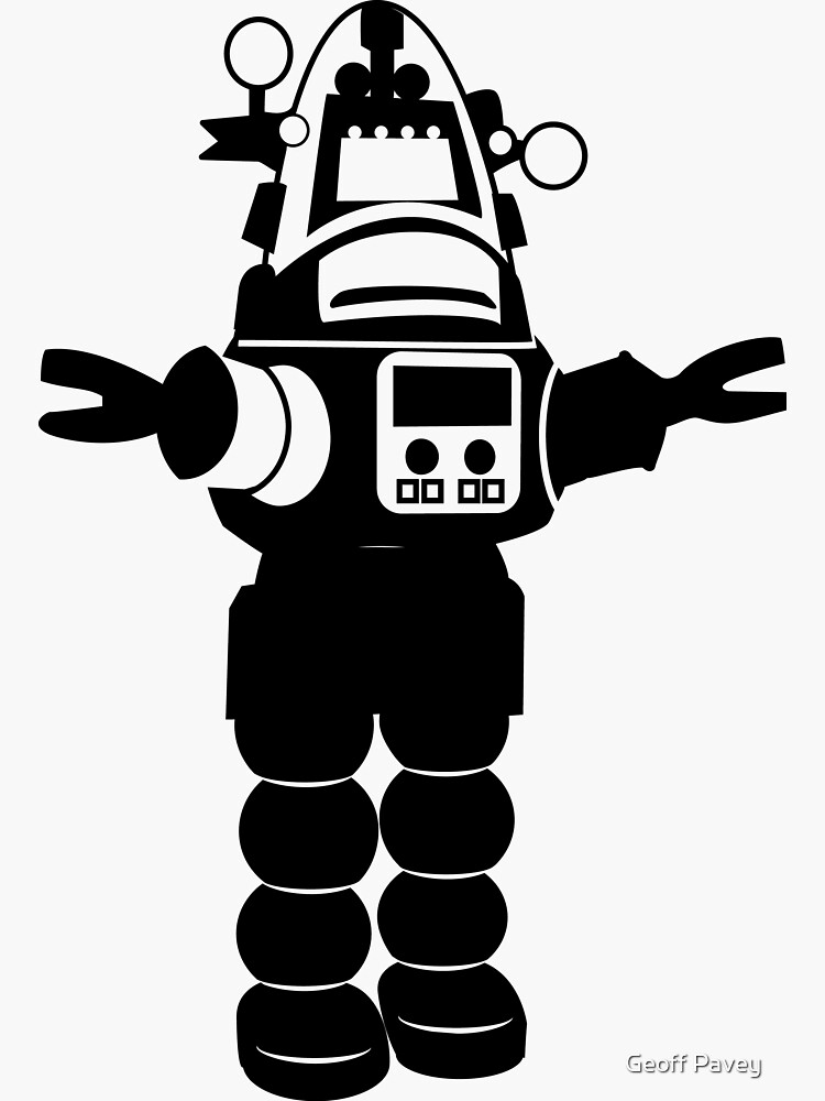 "Robby The Robot" Sticker for Sale by GeoffPavey | Redbubble