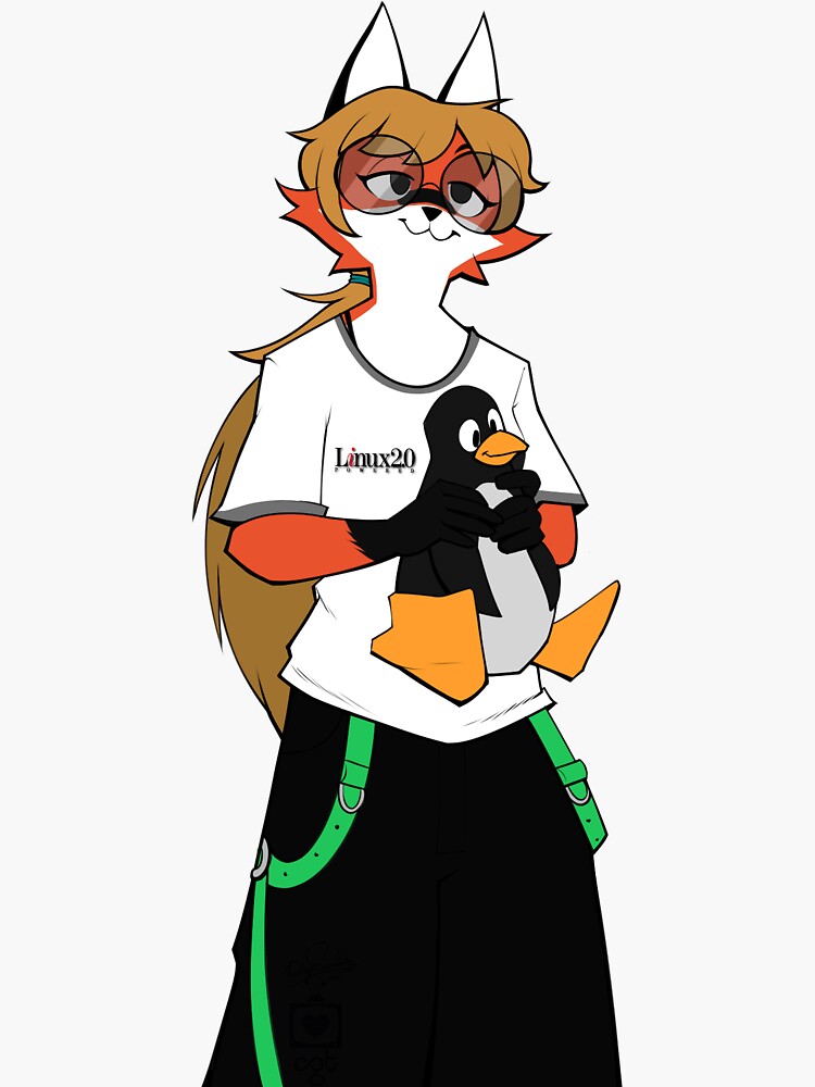 "Xenia & Tux" Sticker for Sale by cathodegaytube | Redbubble