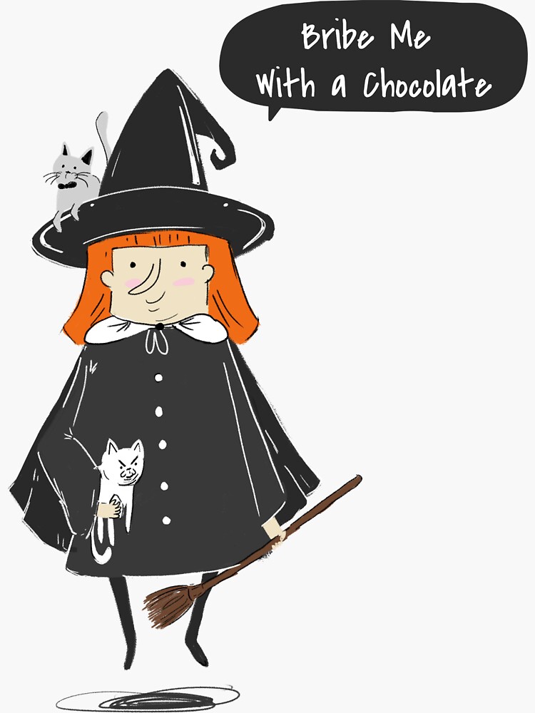 "Bribe Me With a Chocolate" Sticker for Sale by rumiscollection | Redbubble