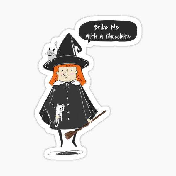 "Bribe Me With a Chocolate" Sticker for Sale by rumiscollection | Redbubble