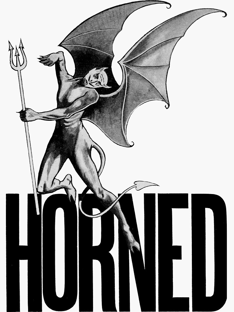"Horned (Past Tense)" Sticker for Sale by WhatsOlPussycat | Redbubble