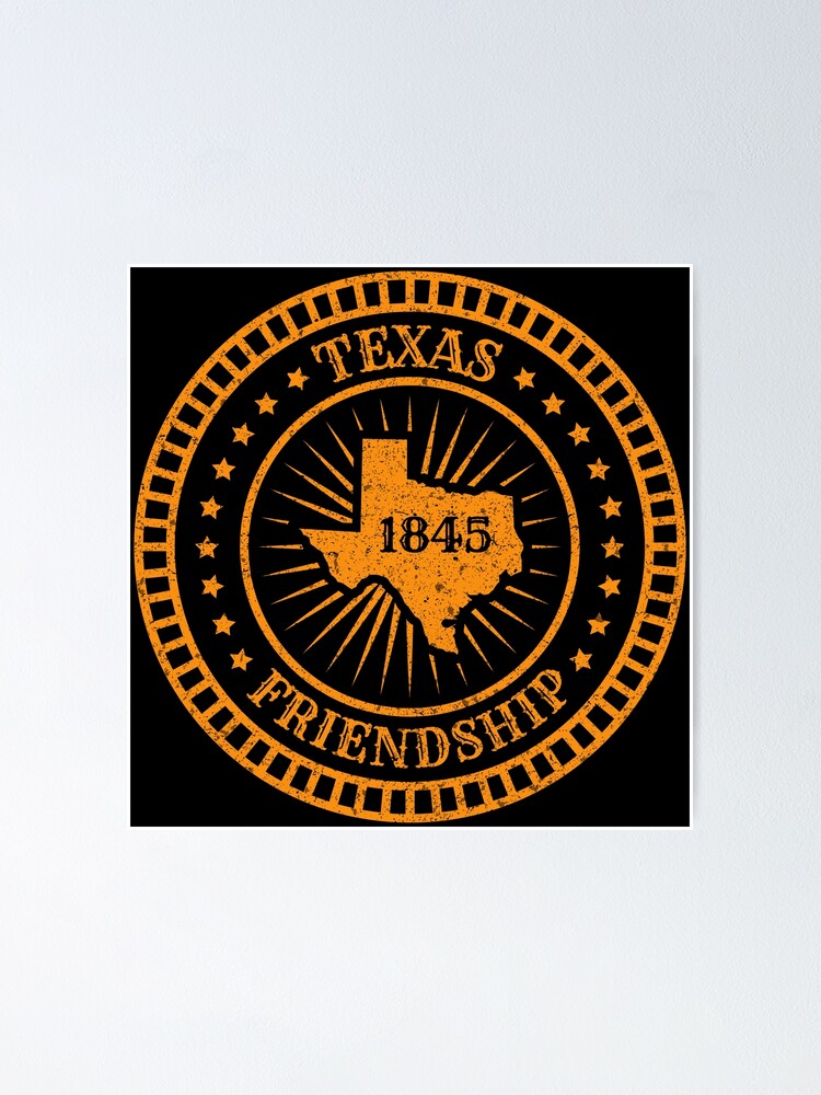 "Texas - TX Map Motto Slogan Friendship - Badge I Love Lone Star State ...
