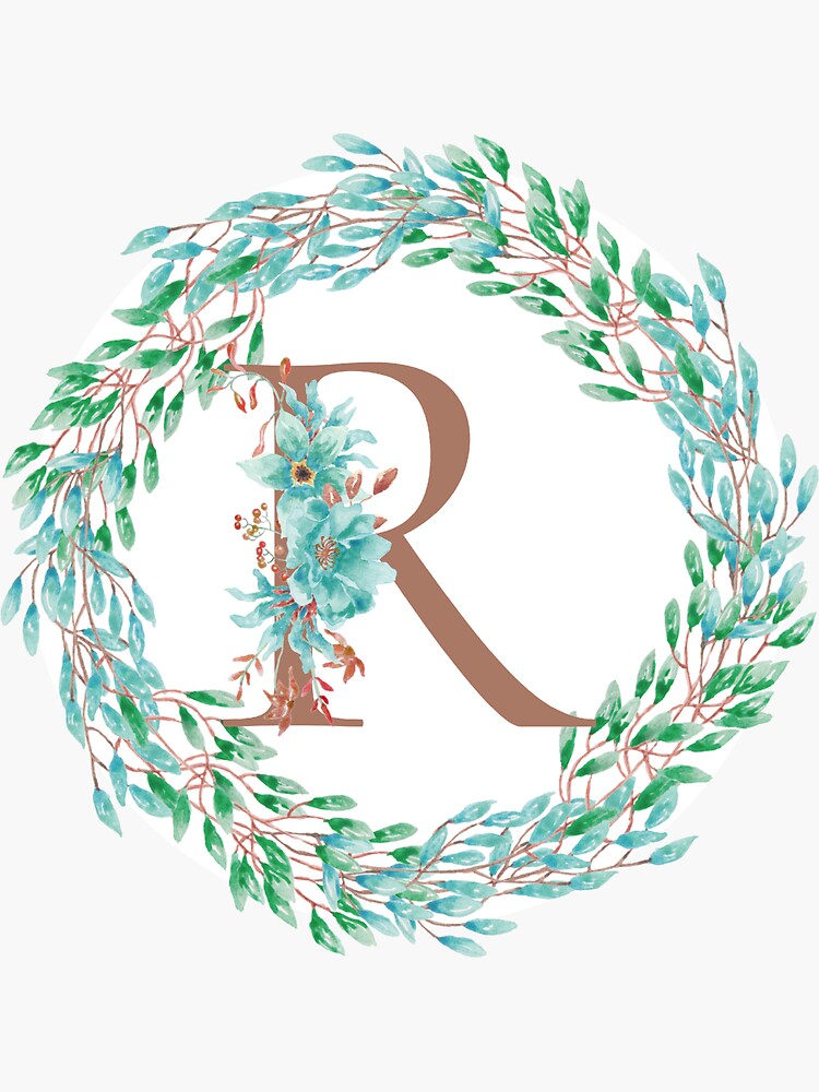 "Letter R - fancy monogram sticker" Sticker for Sale by lollyslane ...