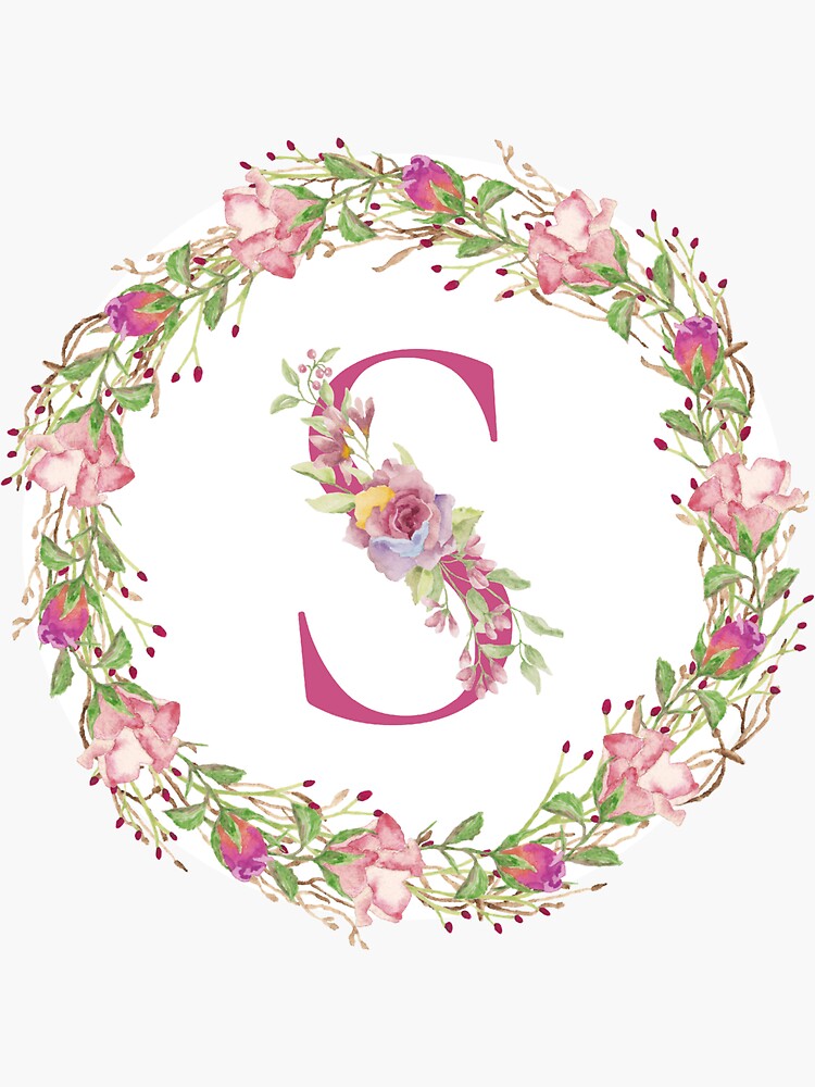 "Letter S - fancy monogram sticker" Sticker for Sale by lollyslane ...
