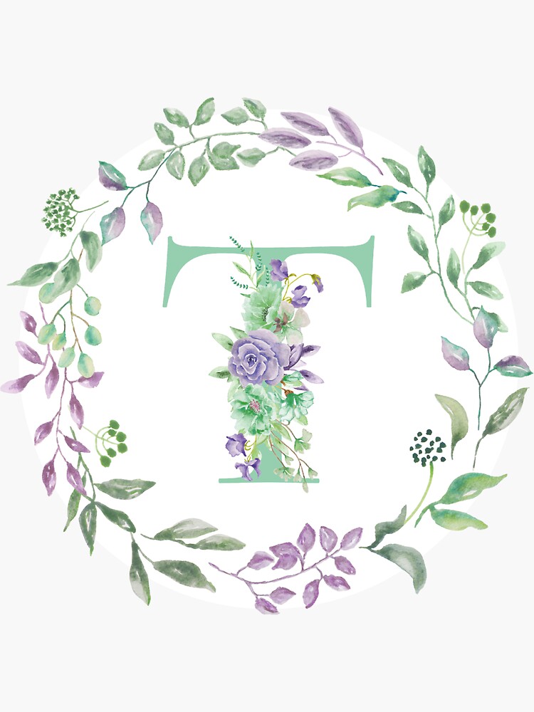 "Letter T - fancy monogram sticker" Sticker for Sale by lollyslane ...