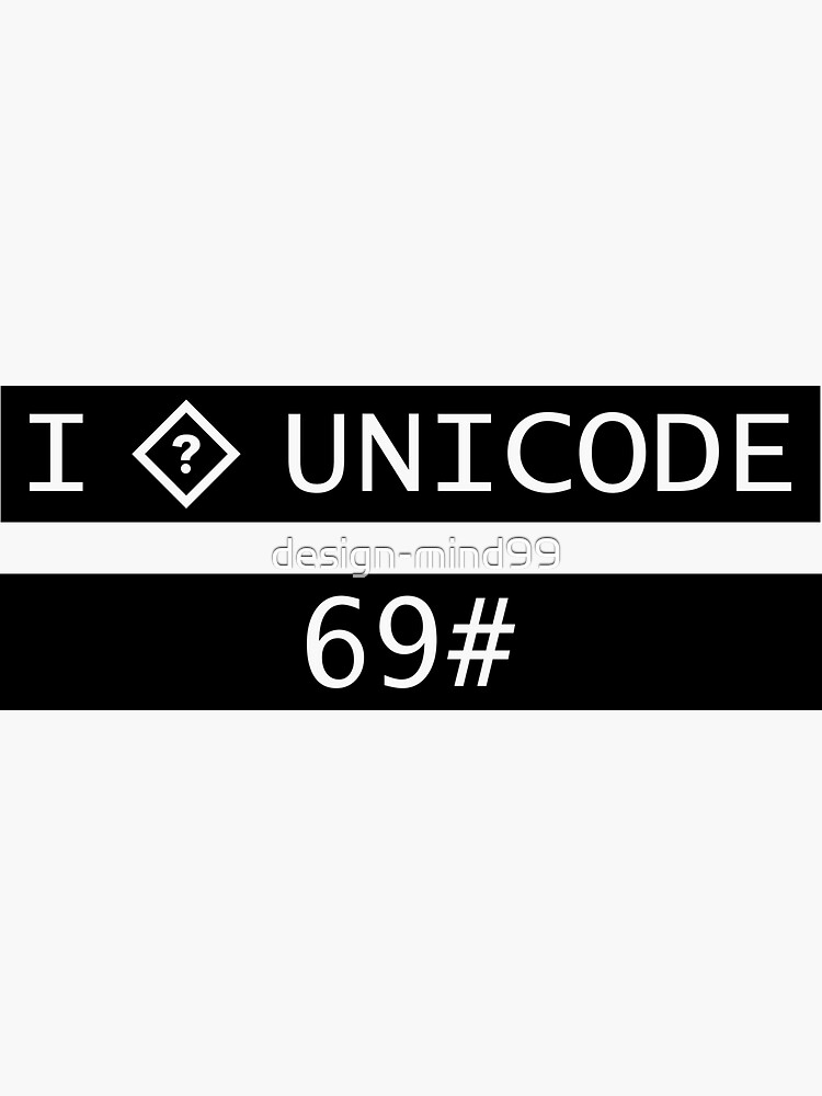 " i Unicode 69#" Sticker for Sale by design-mind99 | Redbubble