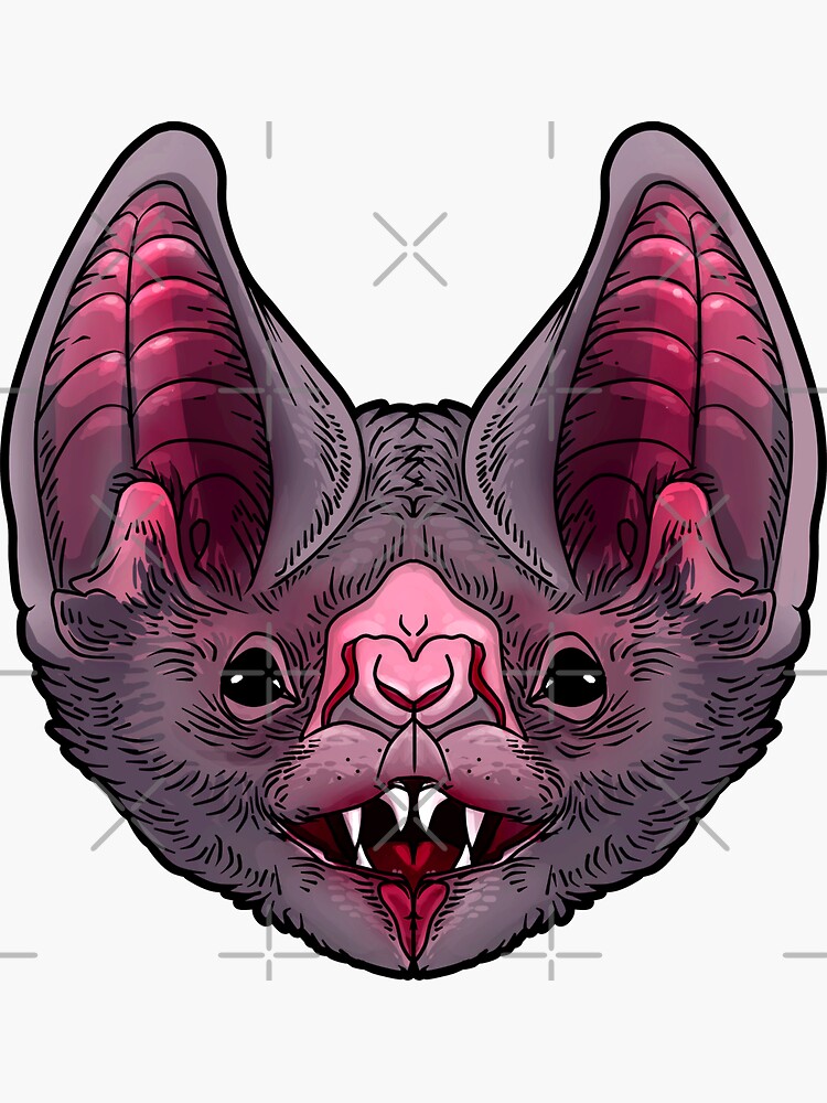 "Cute But Creepy Vampire Bat Face" Sticker for Sale by Ryuvhiel | Redbubble