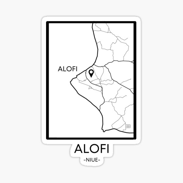 "Alofi Niue City Map Minimalist - Transparent background" Sticker for ...