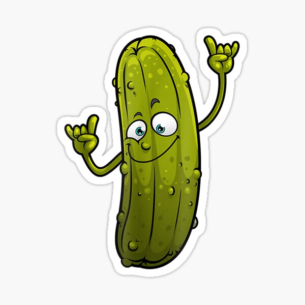 "Funny Pickle Designs For Men Women Cucumber Dancing Food" Sticker for ...