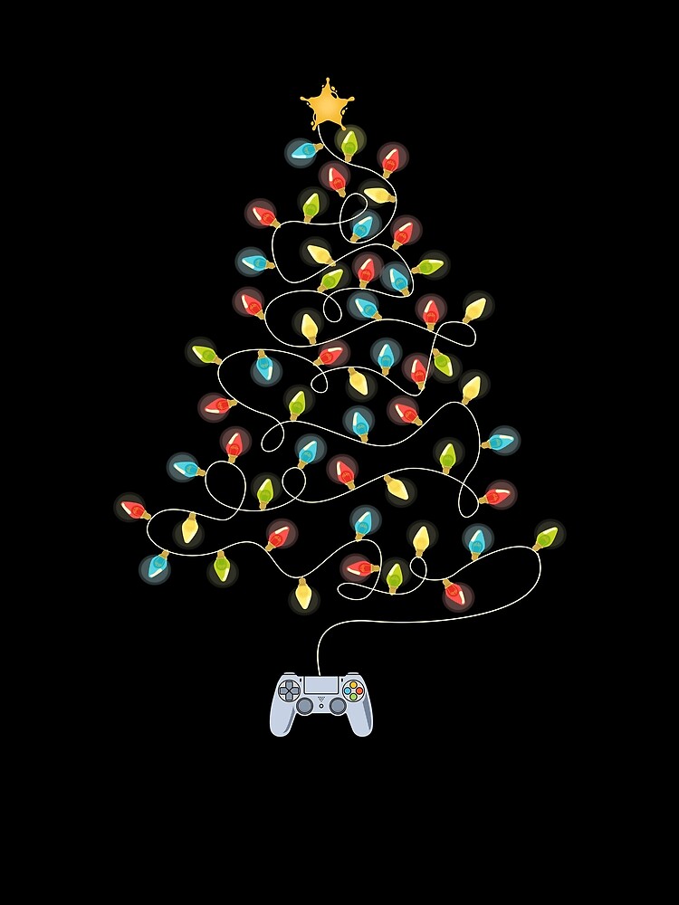 "Video Game Christmas Tree Lights Xmas Gaming" Poster for Sale by ...
