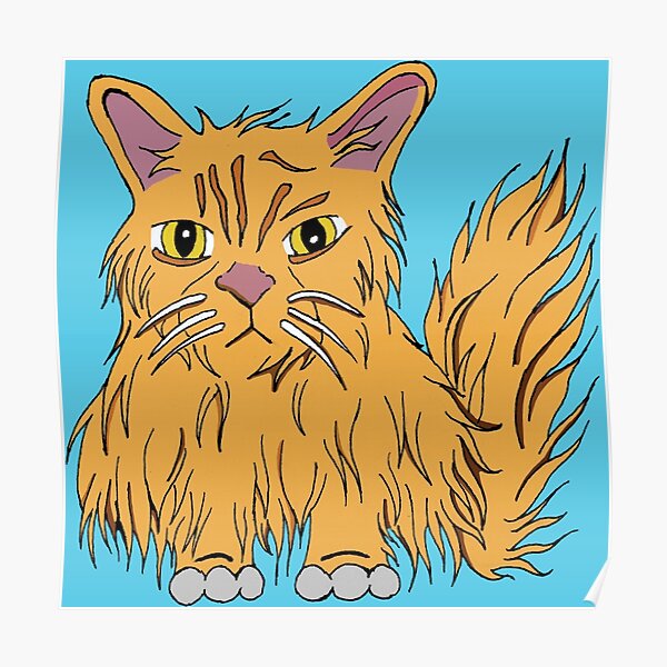 "Grumpy Fat Cat" Poster for Sale by AnnieHines | Redbubble