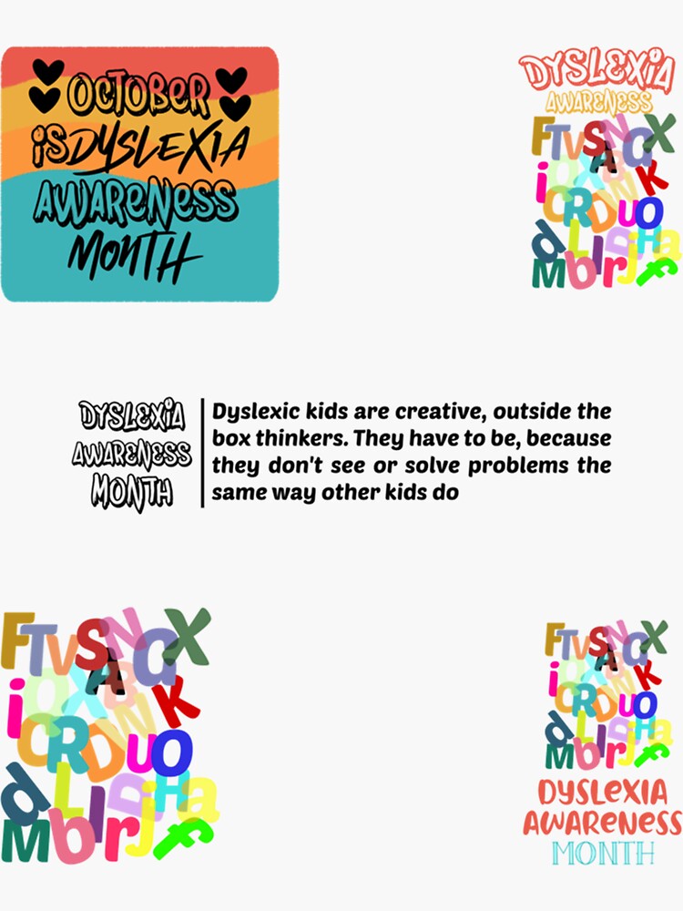 "world dyslexia awareness day s Pack " Sticker for Sale by ...