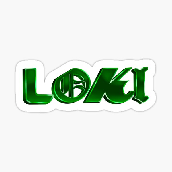 "LOKI green letters illustration" Sticker for Sale by LINNEAWALLSTEN ...