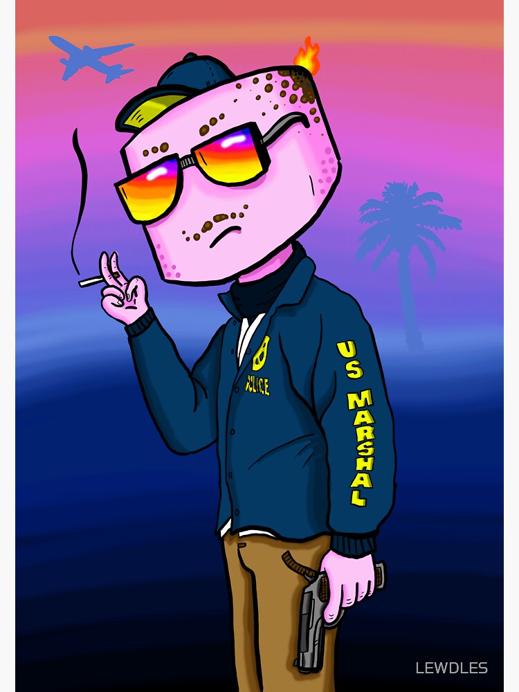 "Marshal Mal Lowe" Sticker for Sale by LEWDLES | Redbubble