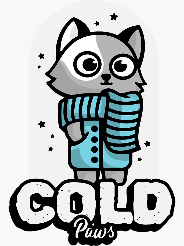 "Cold Paws Cute Cat" Sticker for Sale by Serenitylevel | Redbubble