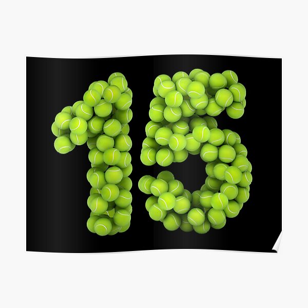 "Tennis Player Number 15 - Tennis Sports fifteen Game Set Match 15 ...