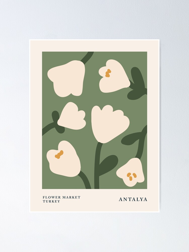 "Flower market print, Antalya, Posters aesthetic, Tulips, Exhibition ...