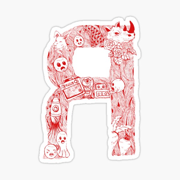 Pegatina «letra R al revés» de simonrice14 | Redbubble