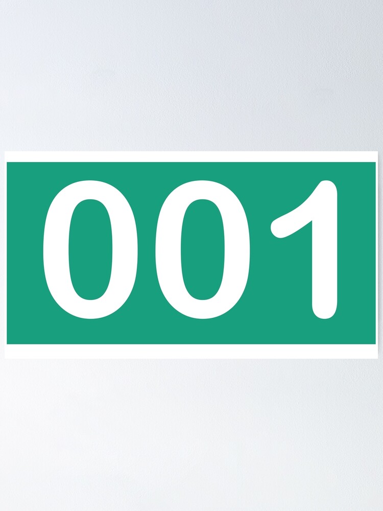 "number 001 squid game Korea" Poster for Sale by DilysDinh | Redbubble