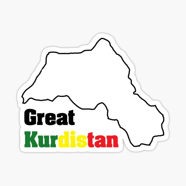 "all kurdistan parts + Great kurdistan map + kurdistan text" Sticker ...