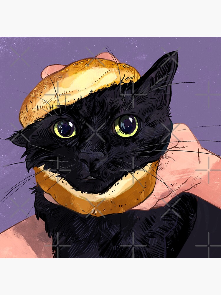 "Cat Burger" Sticker for Sale by gristiannn | Redbubble
