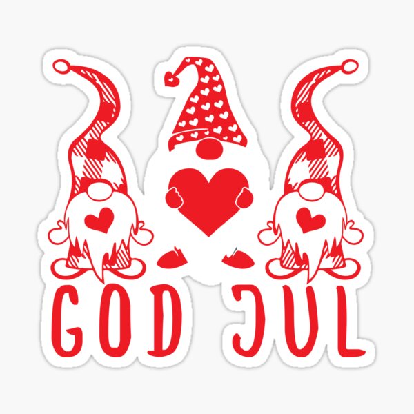 "God Jul Gnome - Christmas Gnome" Sticker for Sale by RSBlues | Redbubble