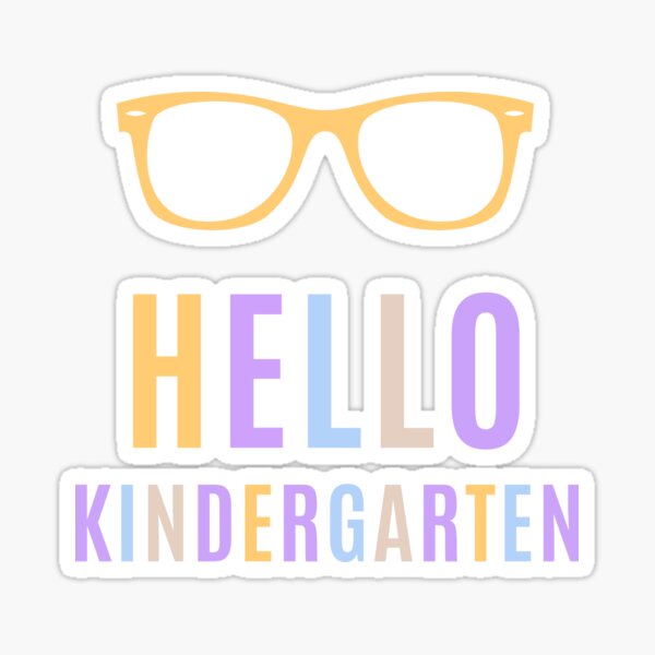 "Hello Kindergarten - Cute Colorful Tee Design For Kindergarten Kids ...