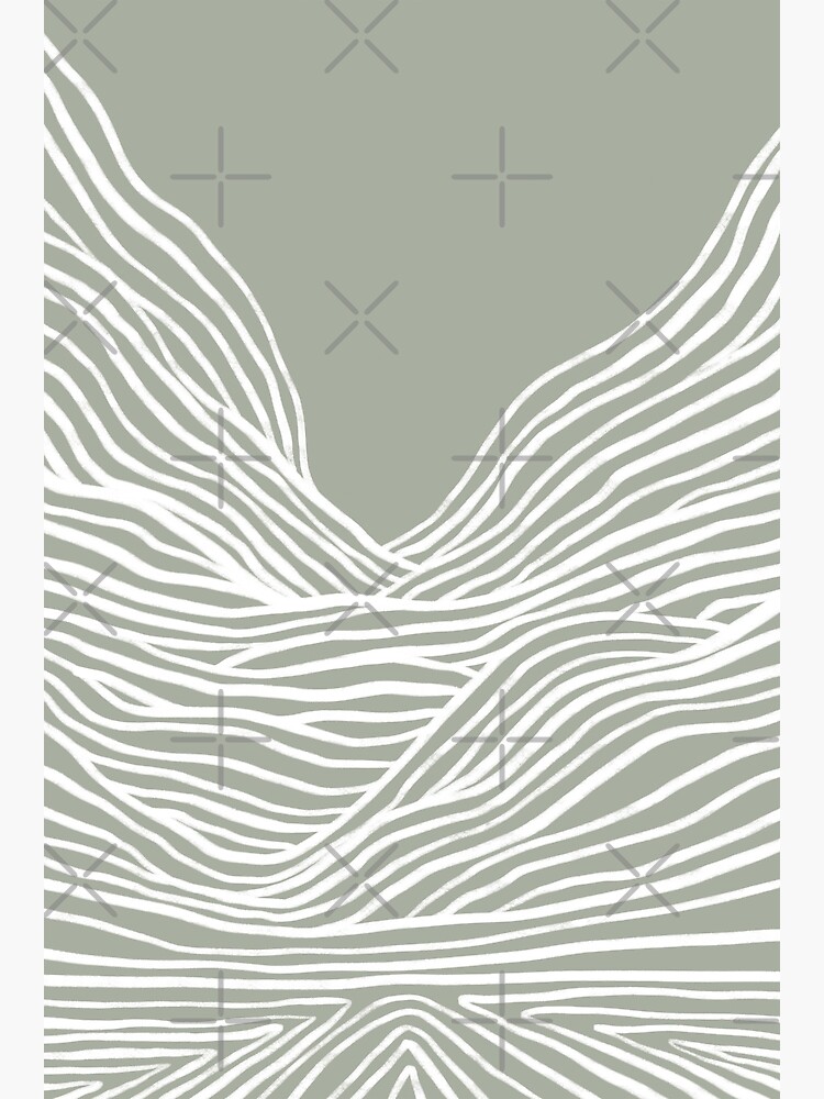 "Green line art landscape" Poster for Sale by Miss-Belle | Redbubble